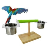 Bird Parrot Bridge Standing Rack Parrot Activity Climbing Toy Food Bowl ...