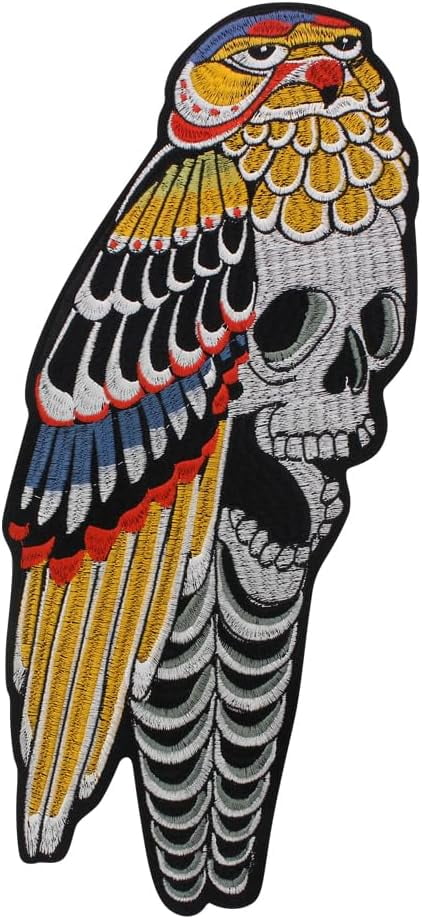 Bird Patch Woodpecker Animals Embroidered Applique Patches Skull Iron ...