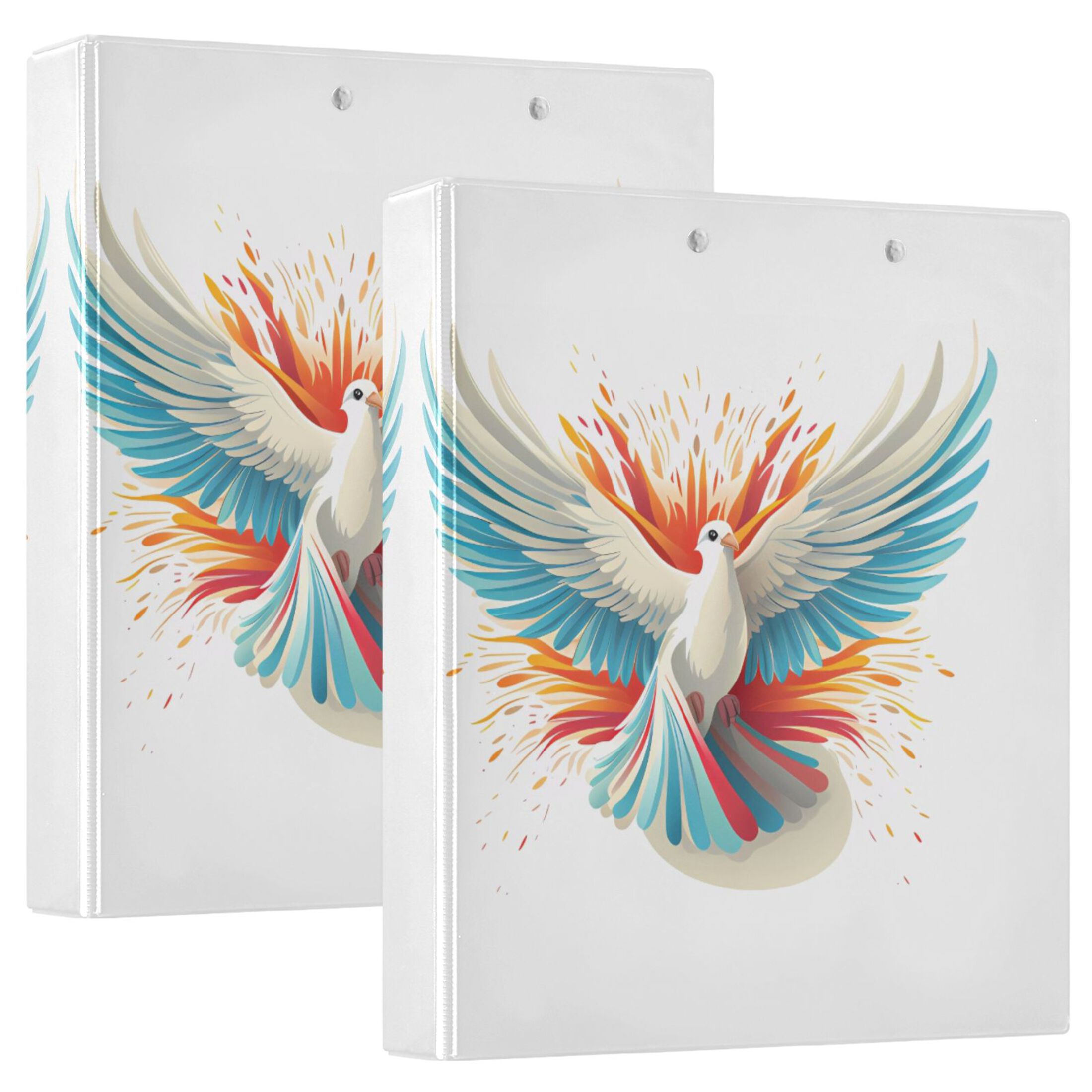 Bird Pattern Hardcover 3 Ring Binder 1.5 inch Round Rings with Interior ...