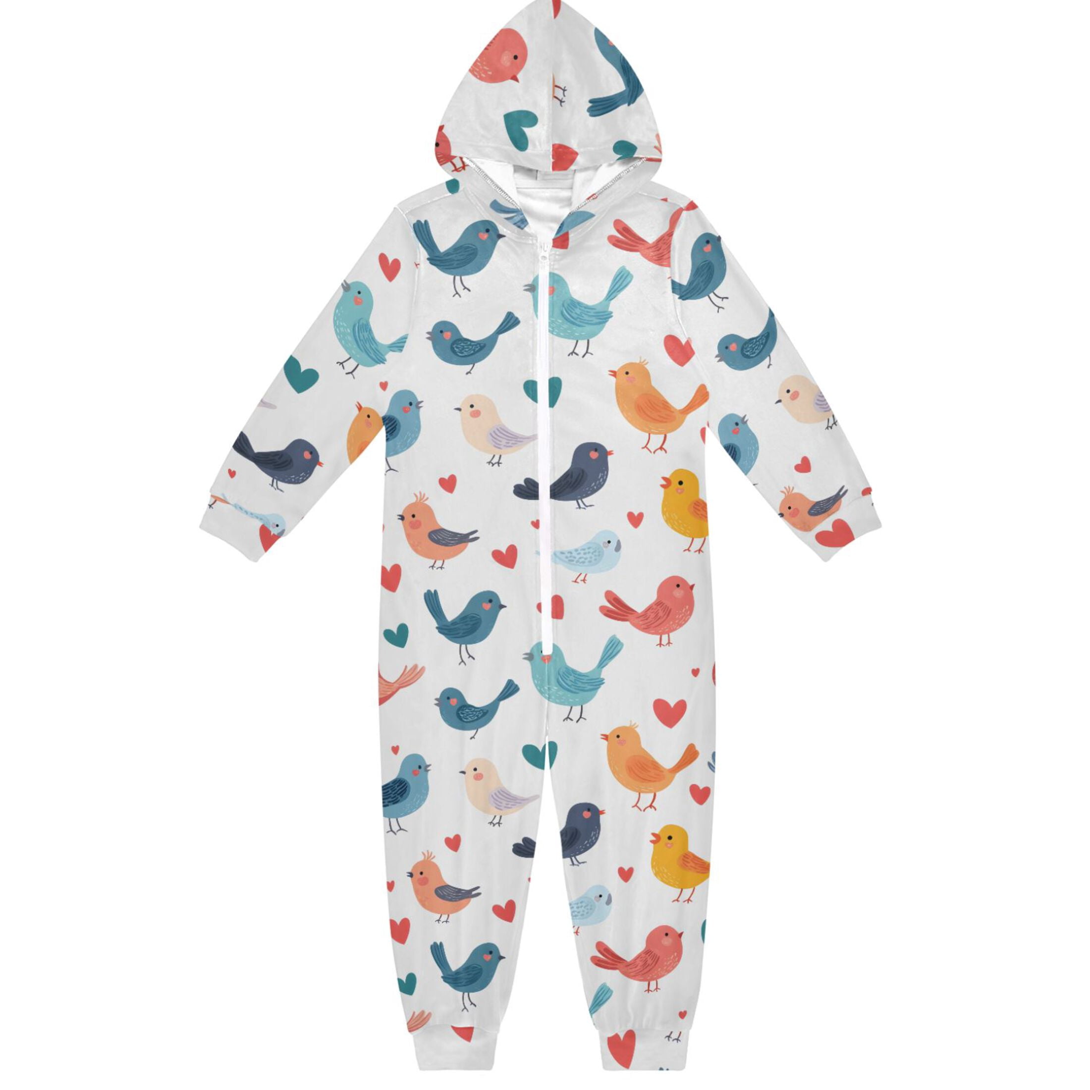 Bird Pattern One Piece Pajamas Soft Jumpsuit Cozy Sleep and Play Romper ...