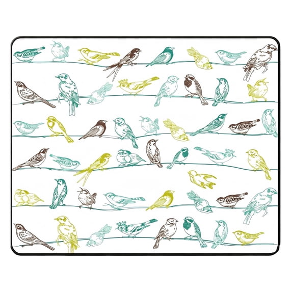 Bird Pattern Rubber Base Mouse Pad for Laptop and Desktop Computer with ...