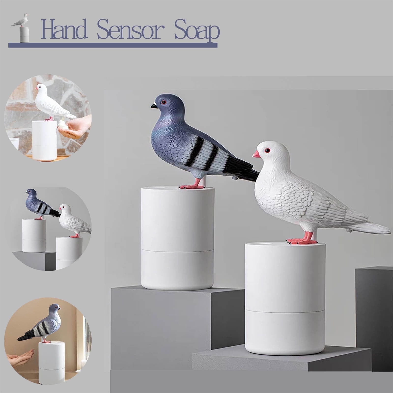 Bird of Peaces Foam Soap Dispenser, Funny Pigeons Poop Induction Hand ...