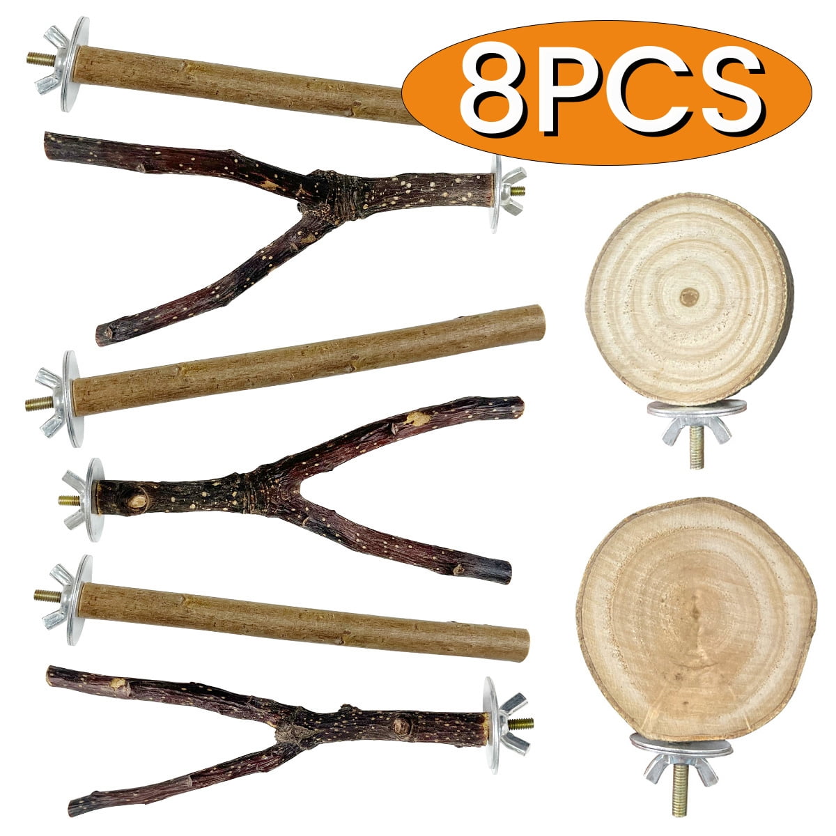 Bird Perch Bird Toys Natural Wood Parrot Perch Stand Branch Perch ...