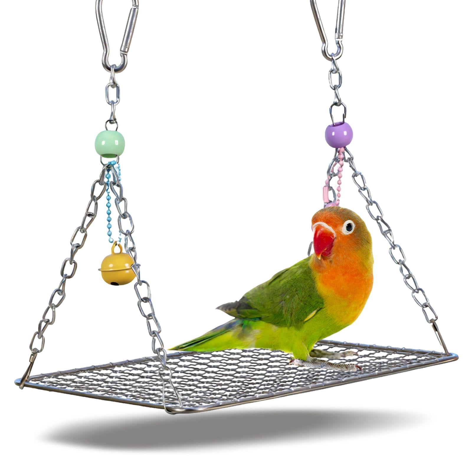 Bird Perch Platform Stainless Steel,Bird Swing Perch with Bell,Bird ...