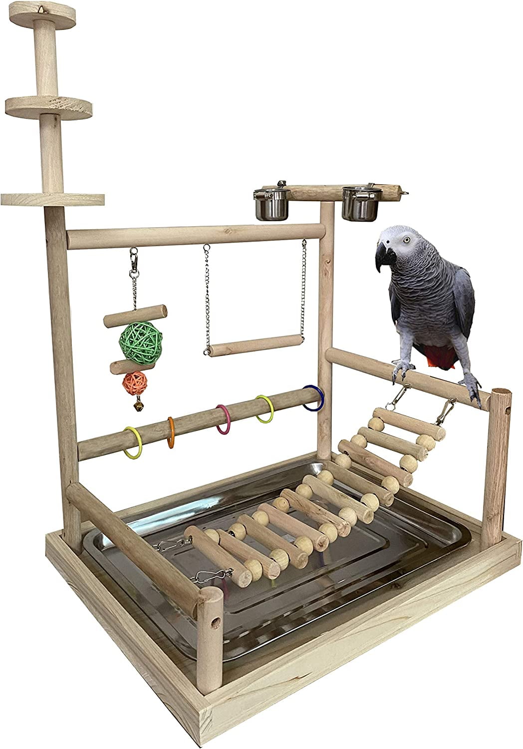 Bird Perch Platform Stand Wood Bird Playground for Small Animals Parrot ...