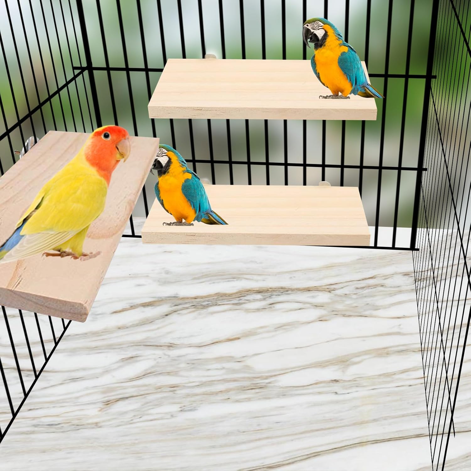 Bird Perch Stand Parrot Wood Platform Rectangle Wood Perch Stand Board ...