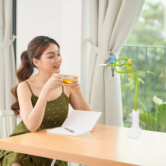 Bird Perch Stand, Portable Tabletop Platform, Flexible Parrot Perch ...