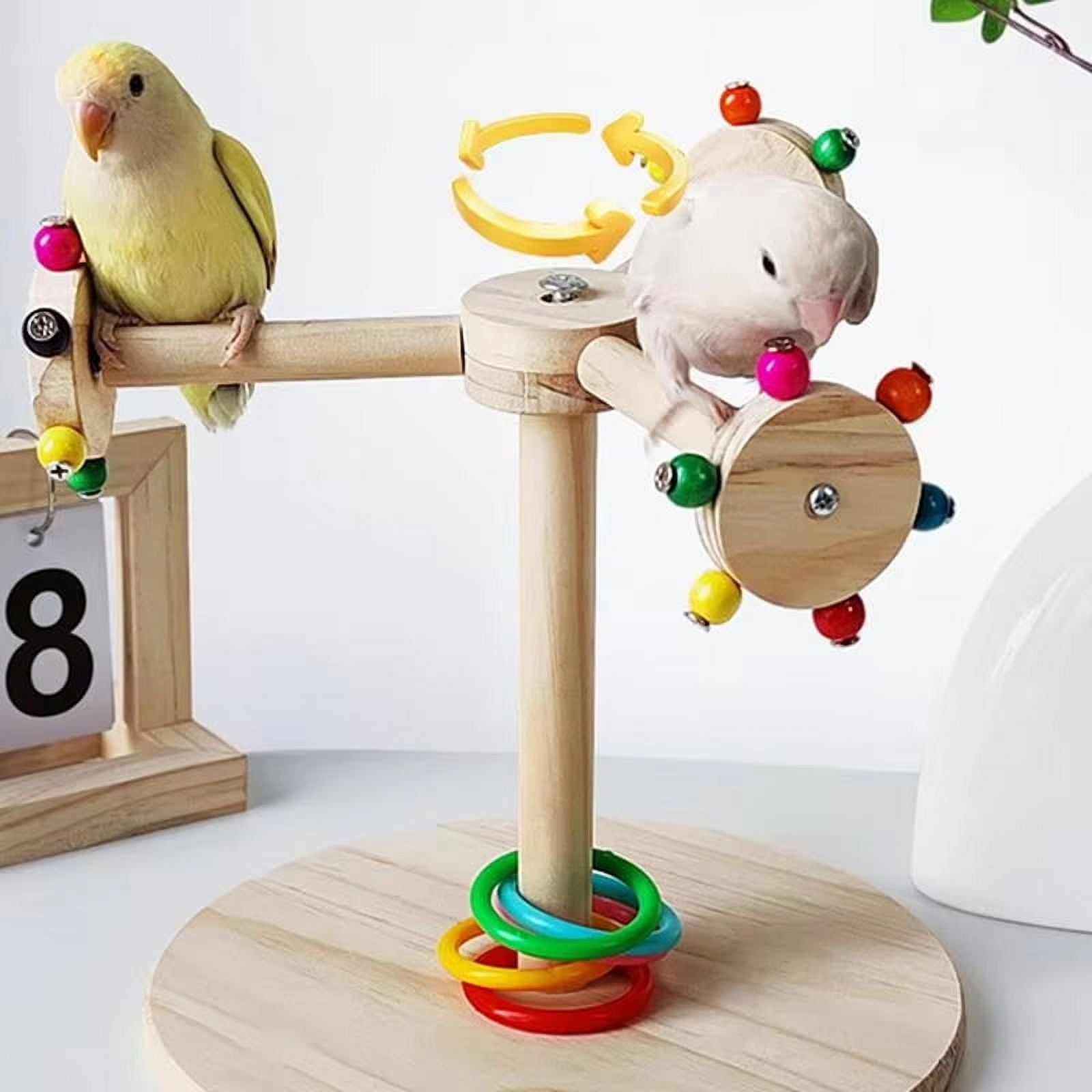 Bird Perch Stand Stick Toy for Sparrow Rotating Windmill Design Claw ...