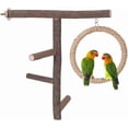 Bird Perch Stand Toy,Parrot Swing Toys, Natural Wood Parrot Perch Bird ...