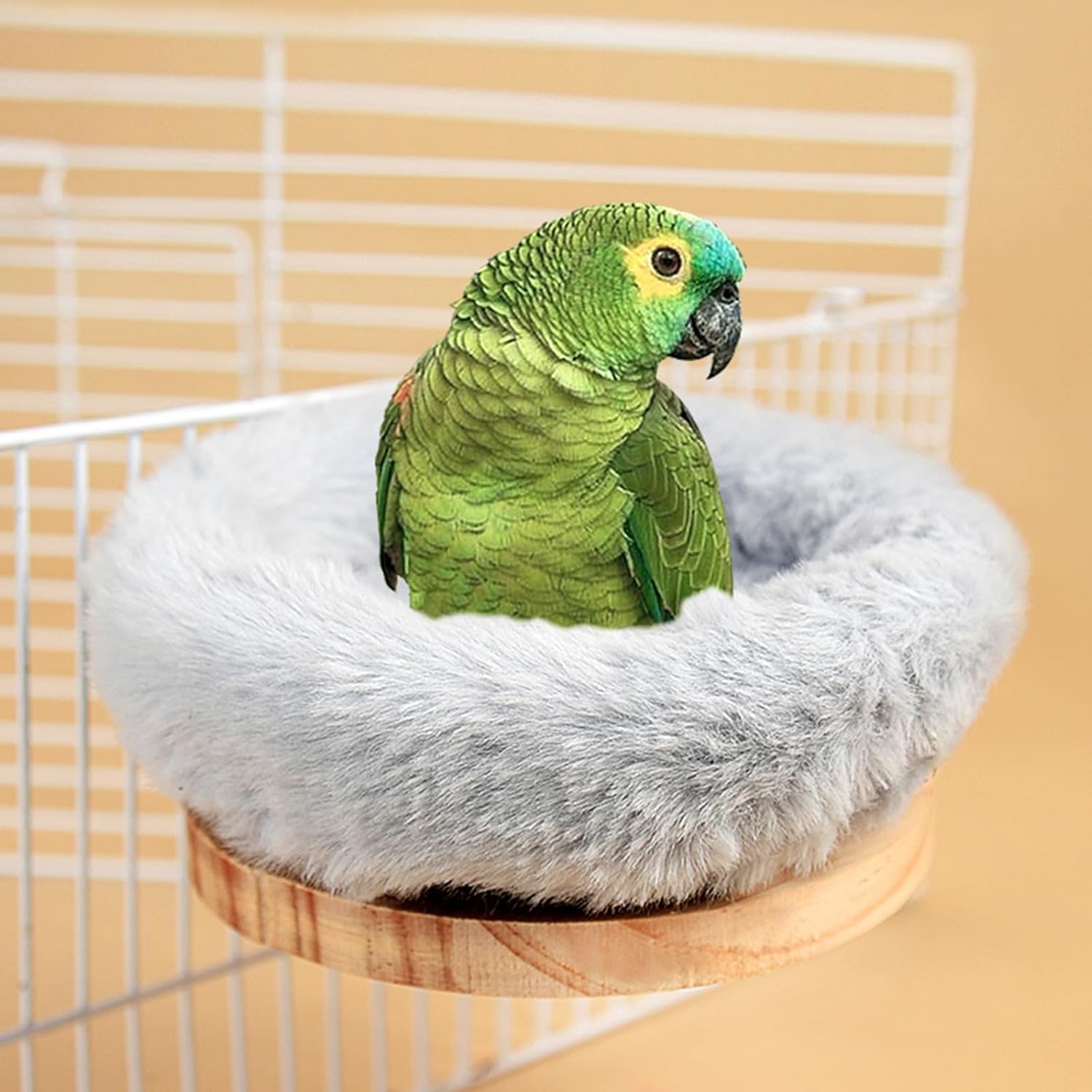 Bird Perch Stand with Warm Nest Bed – Wooden Birdhouse Hammock for Rest ...