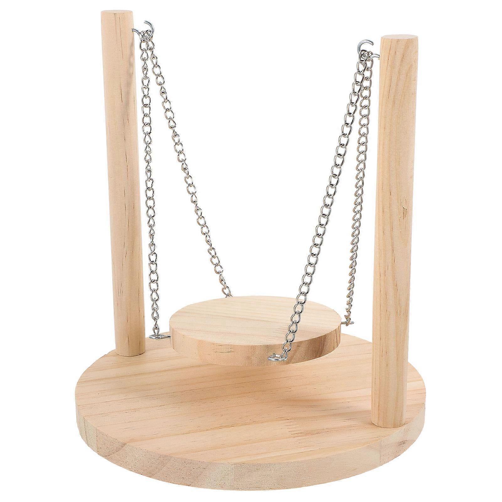 Bird Perch Swing Natural Wood Pet Bird Toy Parakeet Playing Indoor Use ...