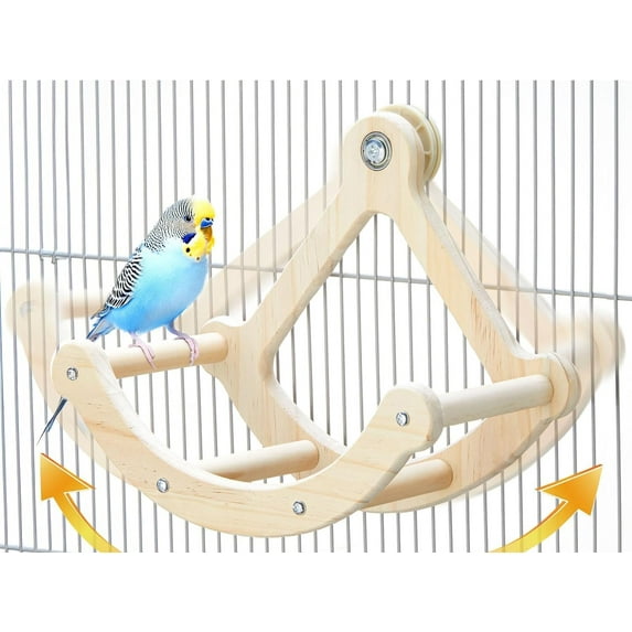 Bird Perch Toy, Interactive Rocking Parrot Toys and Perches, Wooden ...