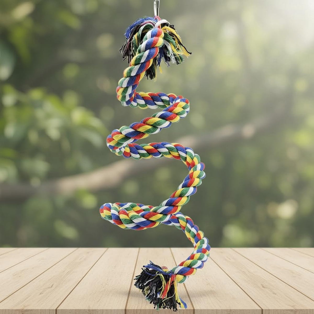 Bird Perches, Parrot Colorful Climbing Rope Swing Toys with Bell and ...