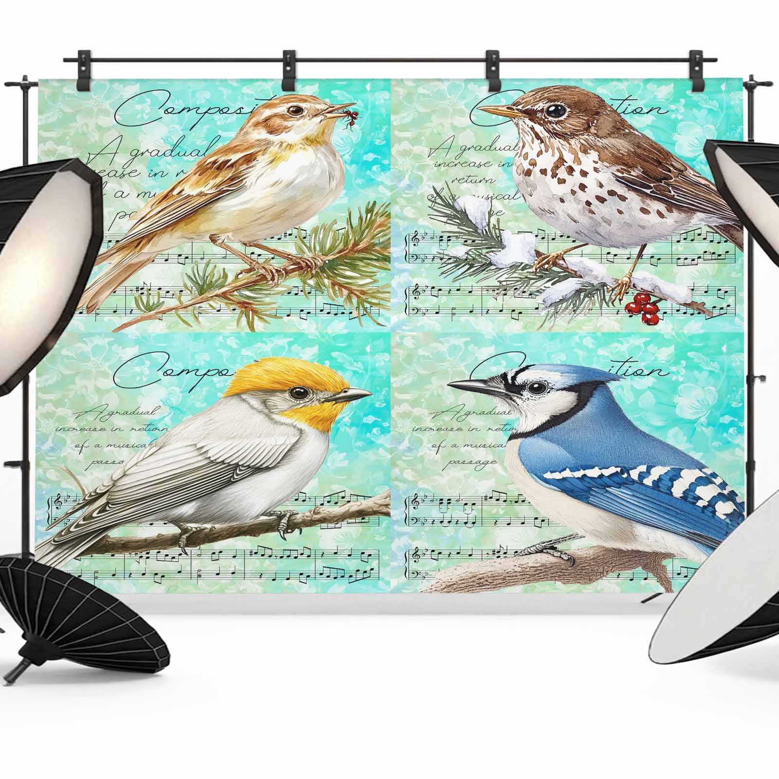 Bird Photography Backdrop 8x6FT, Vintage Bird Photo Backdrops ...