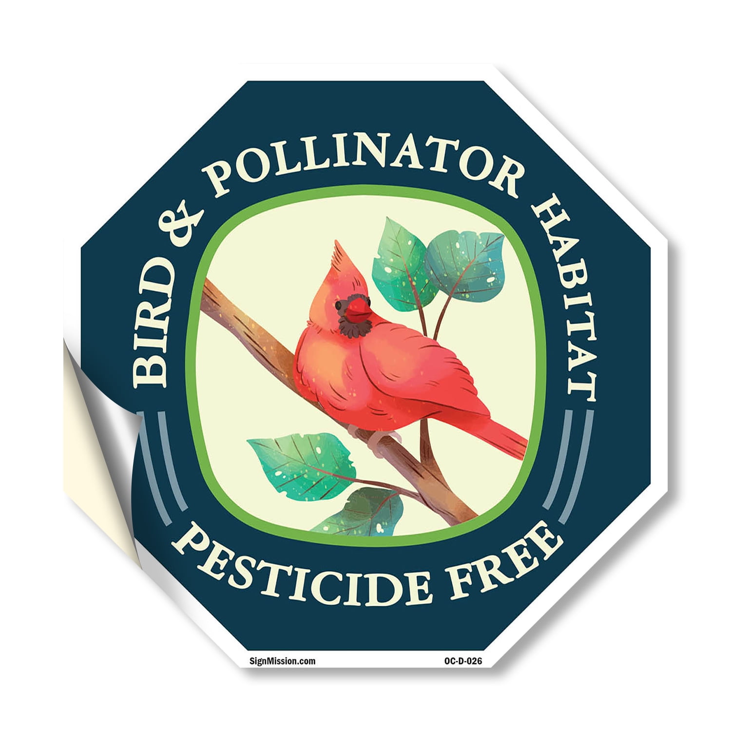 Bird & Pollinator Habitat Pesticide Free 10 inch X 10 inch Octagon ...