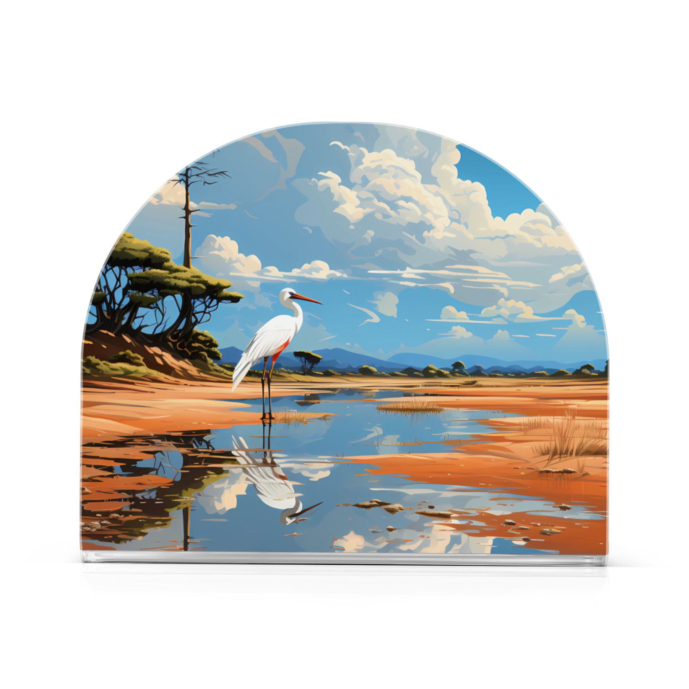 Bird Pool Sky Trees Desert Napkin Holder for Table Clear Napkin Stand ...