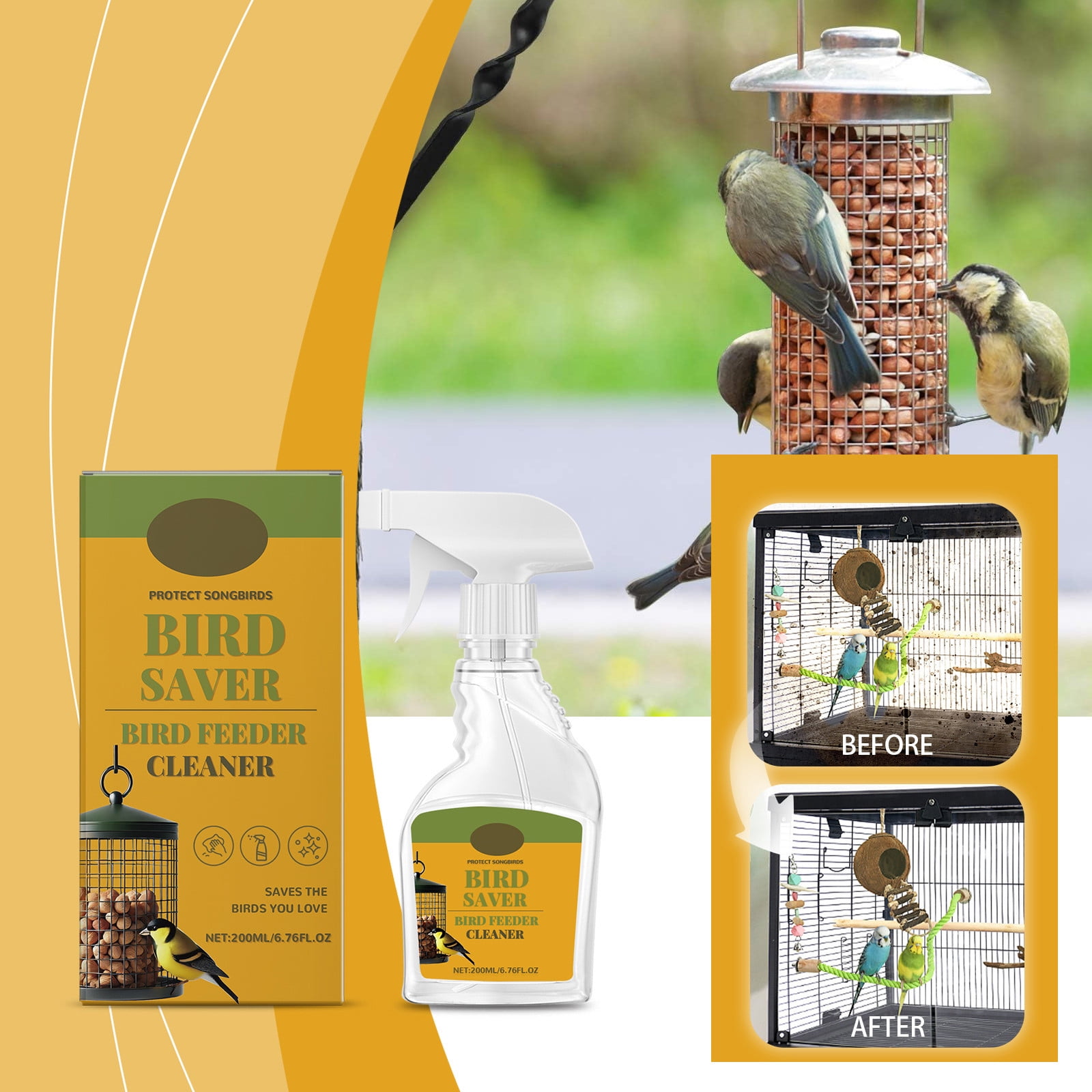 Bird Poop Remover - Just Spray/Wipe - Safely & Easily Removes Bird ...