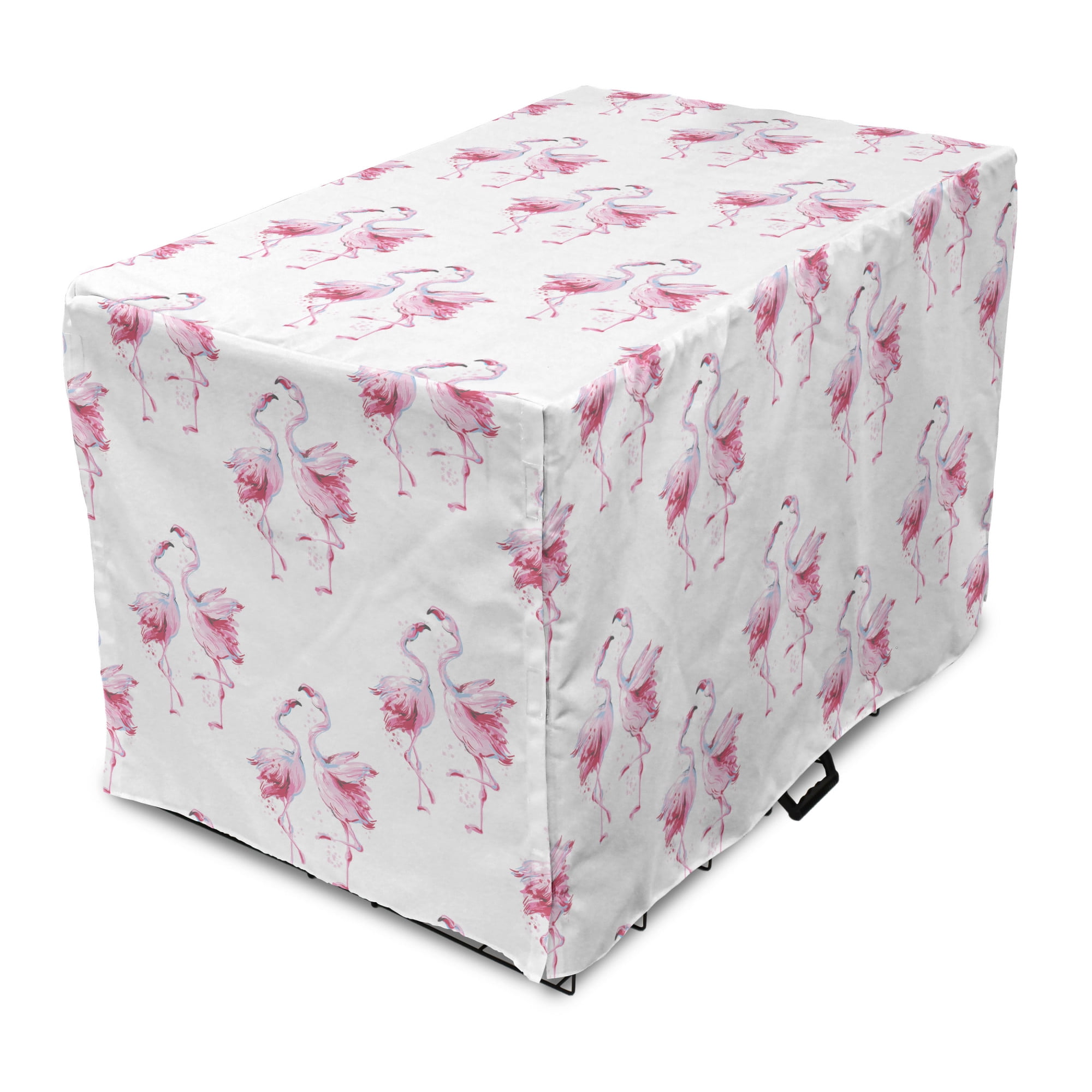 Bird Print Dog Crate Cover, Watercolor Silhouettes with Paint Blots ...