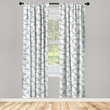 Bird Print Window Curtains, Pastel Soft Pattern of Cranes Simplistic ...
