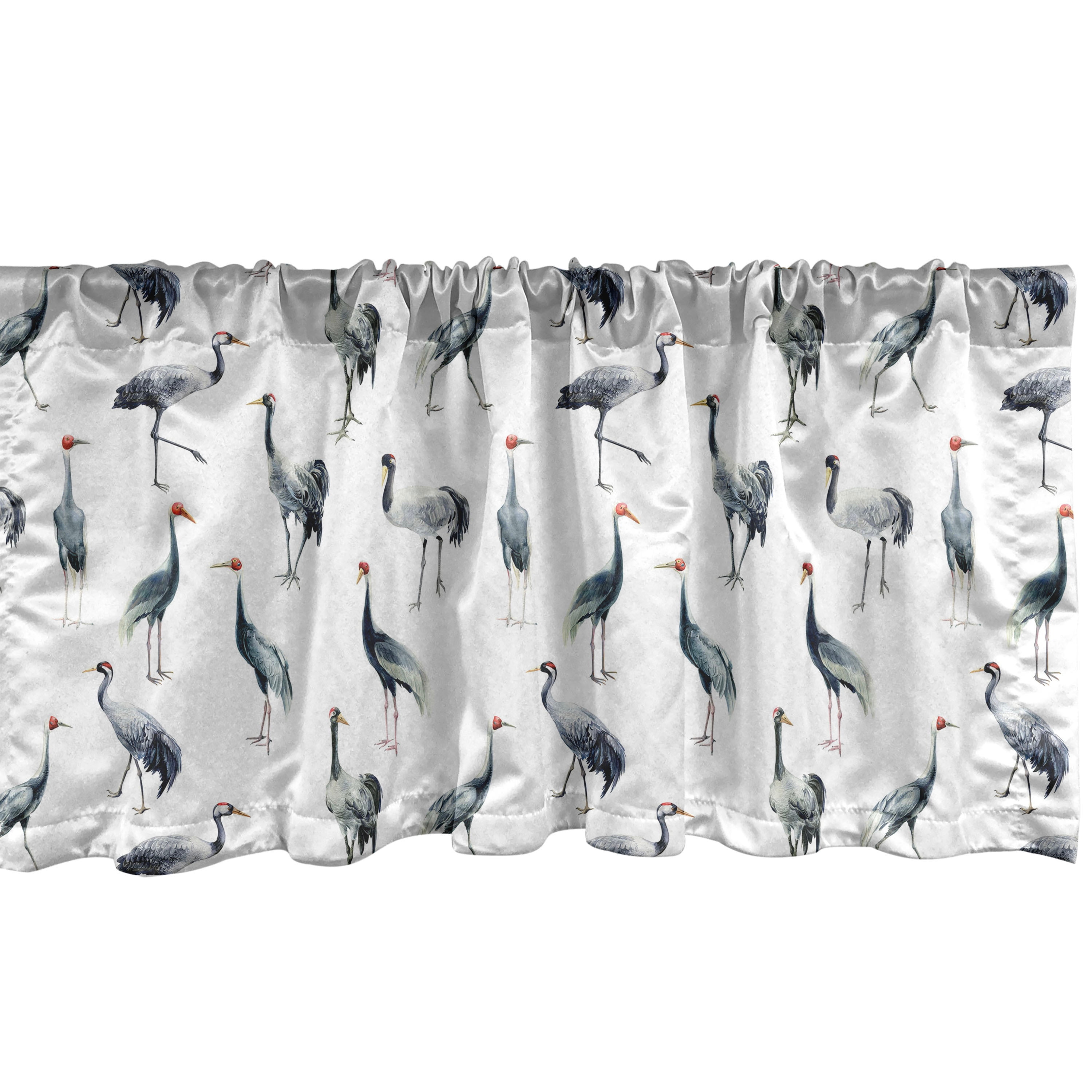 Bird Print Window Valance, Tropical Vibe Watercolor Like Jungle Animals ...