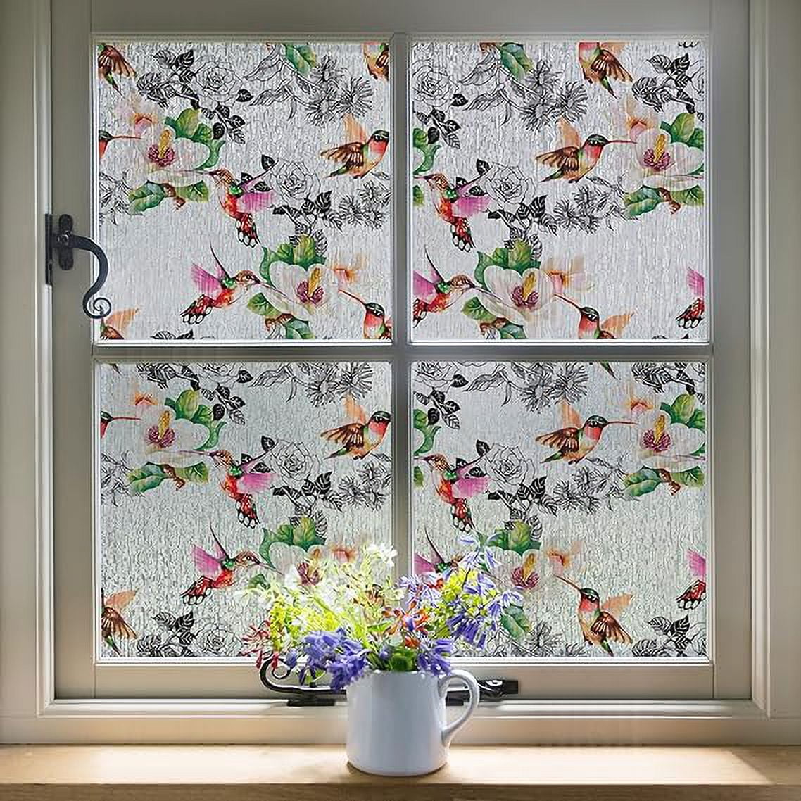 Bird Rain Glass Window Film, Window Privacy Film, Static Cling Window ...
