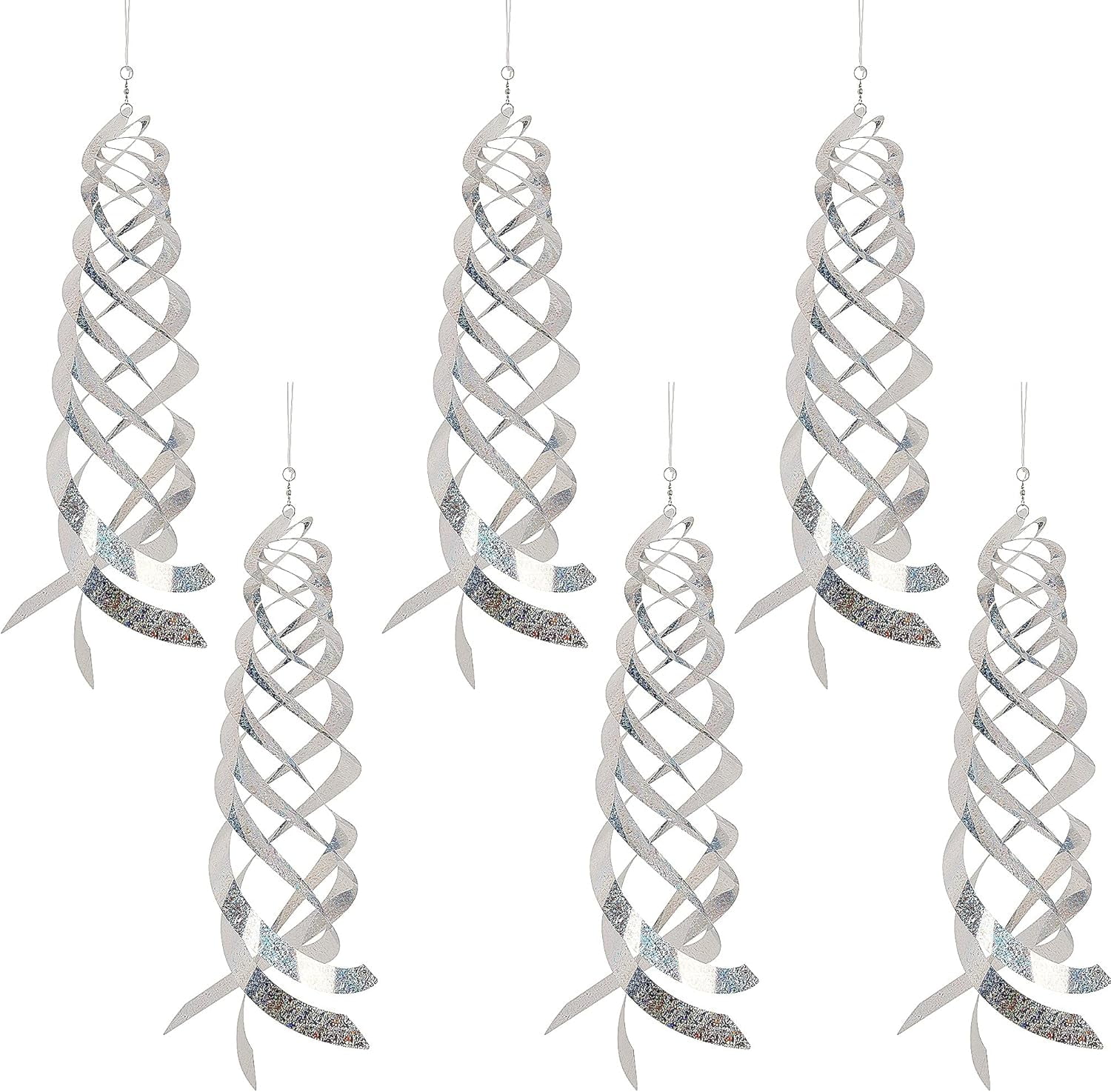 Bird Repellent Spiral Reflectors Silver Mylar Spinner, Hanging ...