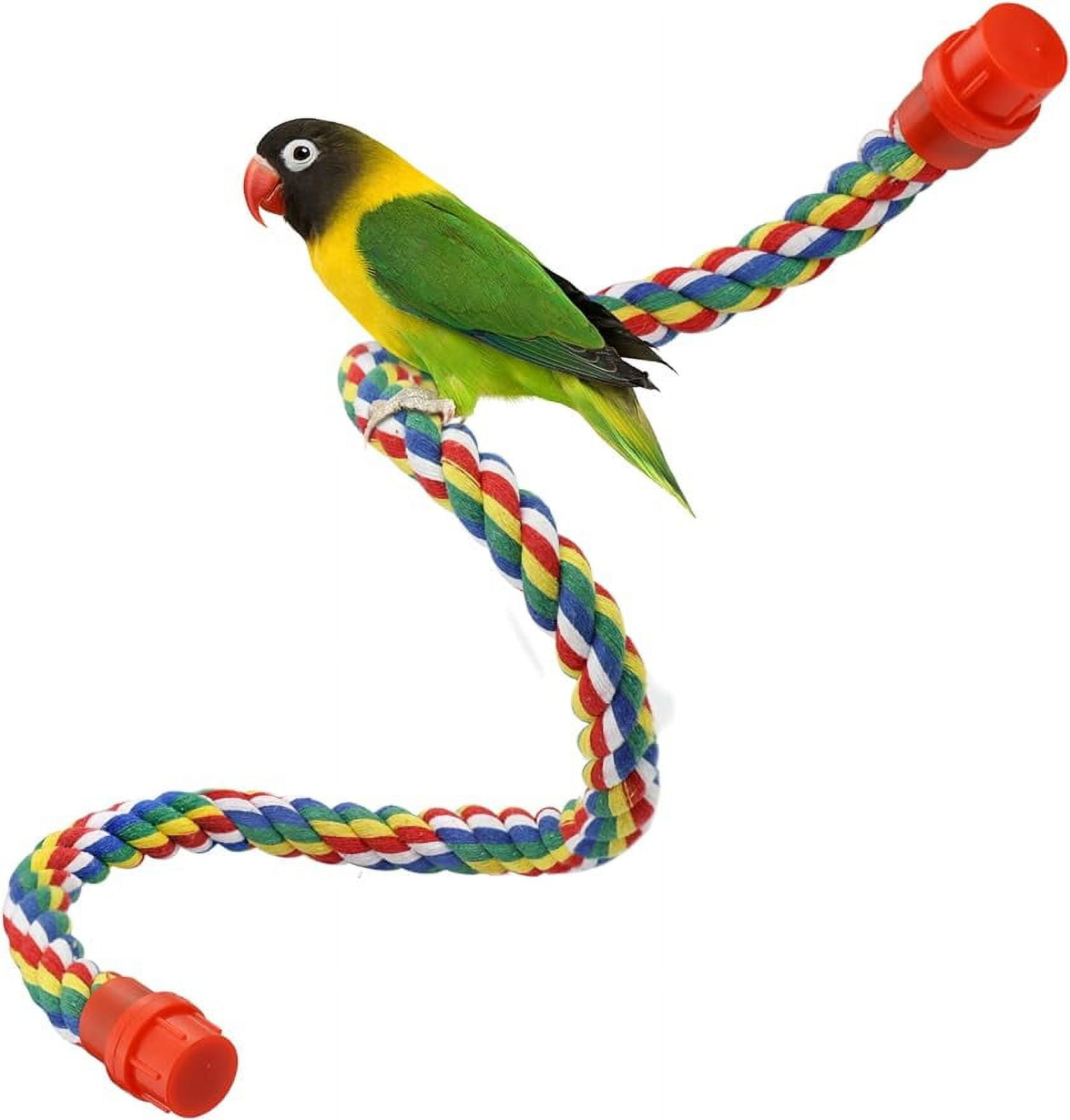Bird Rope Perch for Parrots Colorful Rope Perches for Cages Parrot ...
