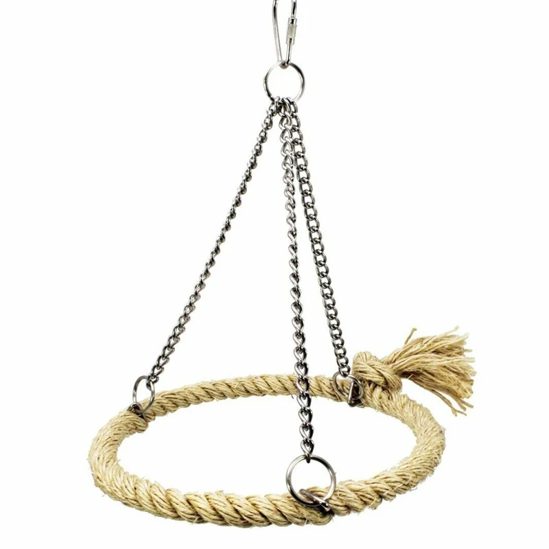 Bird Rope Ring Swing Toys Budgie Cockatiel Hanging Cage Hammock Perch ...