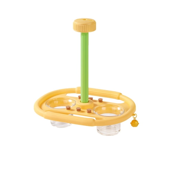 Bird Rotation Toy with Feeding Cups 360° Rotating Bird Stand Perch Toy ...