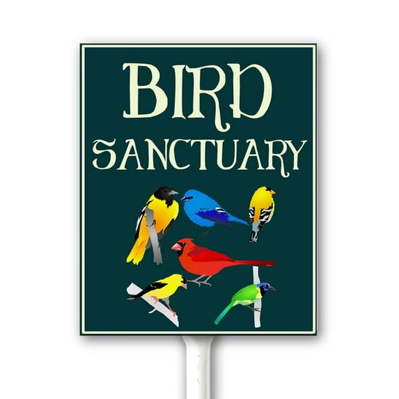 Bird Sanctuary Sign, Wildlife Garden Sign, Backyard Decor 7 x 8.8 ...