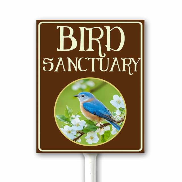 Bird Sanctuary Sign, Wildlife Garden Sign, Backyard Decor 8 x 12 Inches ...