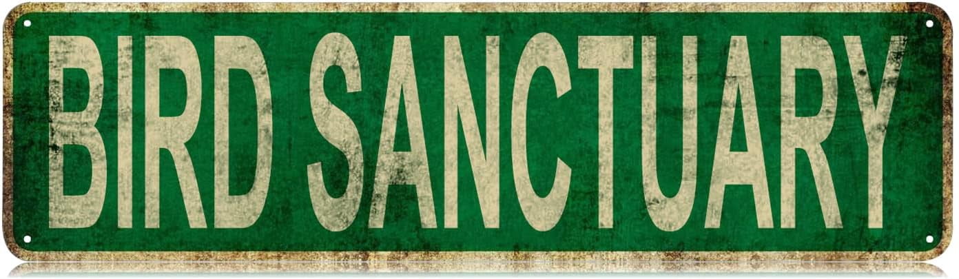 Bird Sanctuary Slim Tin Sign Street Funny Metal Sign Wall Decor for ...