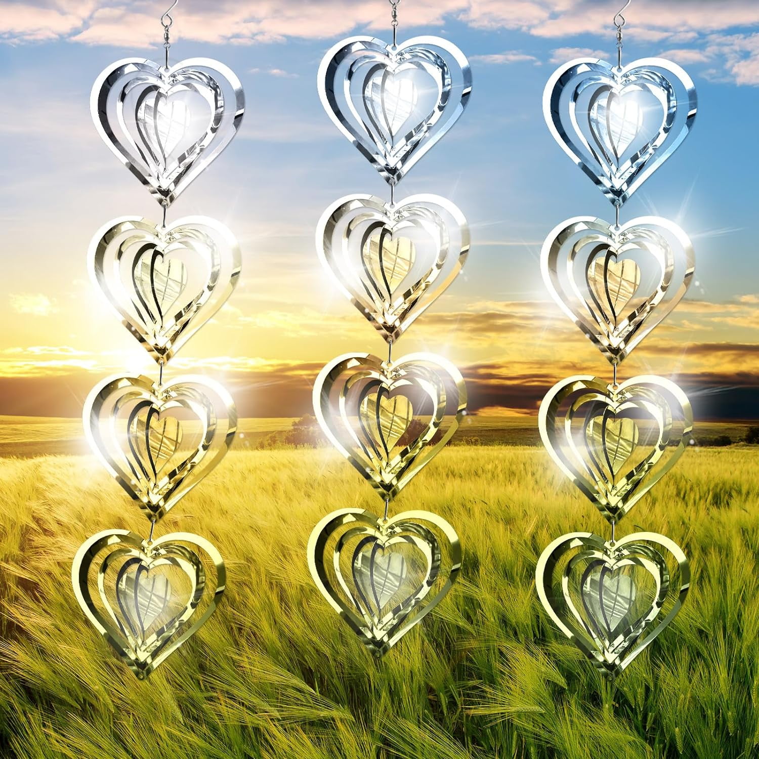 Bird Scare Discs Reflective Wind Spinners Outdoor Metal 12 Pcs Bird ...