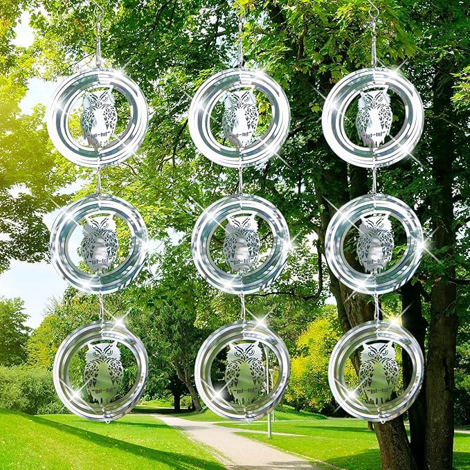 Bird Scare Discs Set, Highly Reflective Bird Reflectors Wind Spinner ...