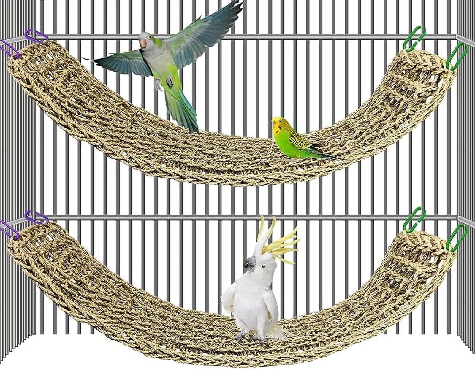 Bird Seagrass Mat 15.7 × 7" Parrot Natural Grass Woven Net Hammock ...