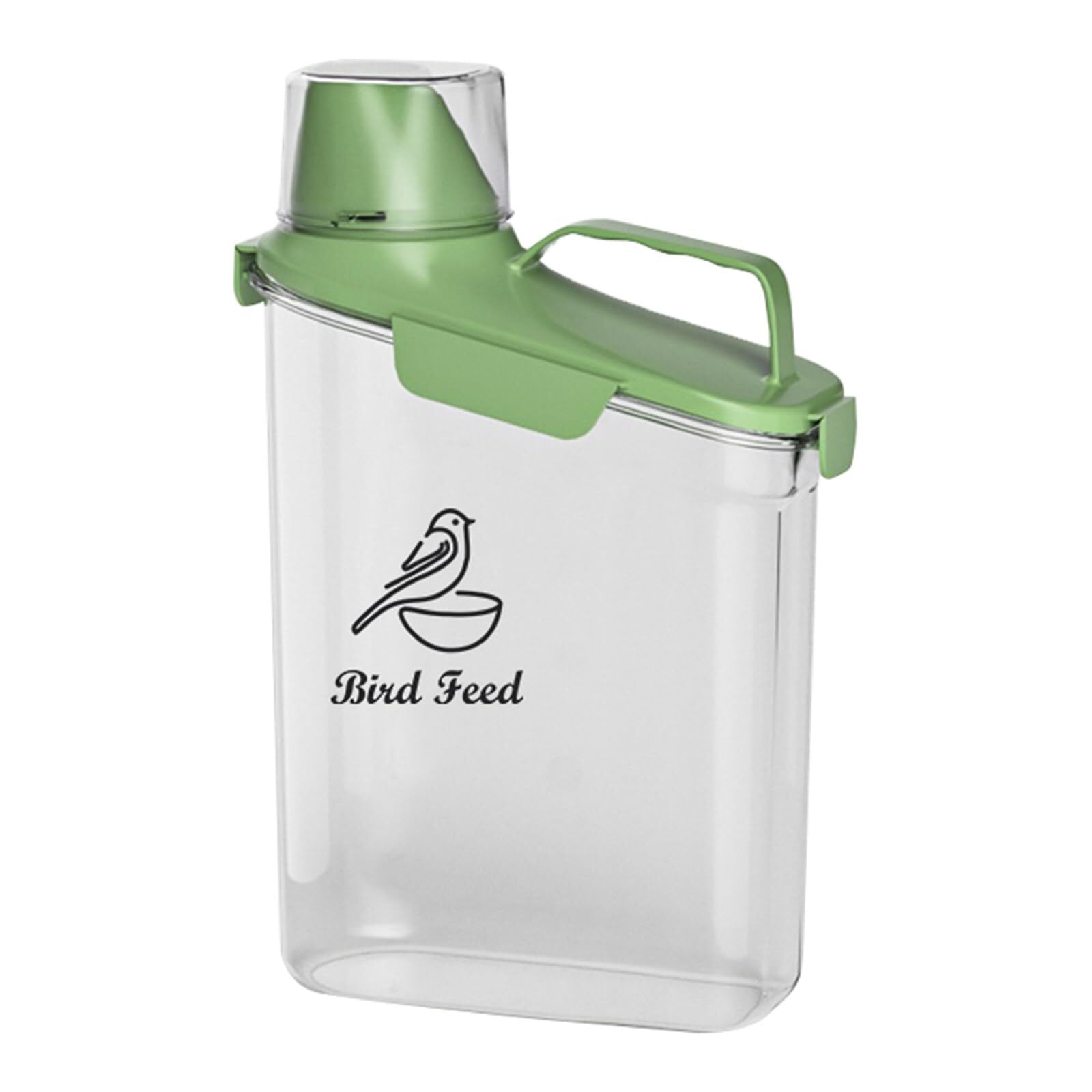 Bird Seed Storage Container Portable-3 Qt/2.8 L Clear Pet Food ...