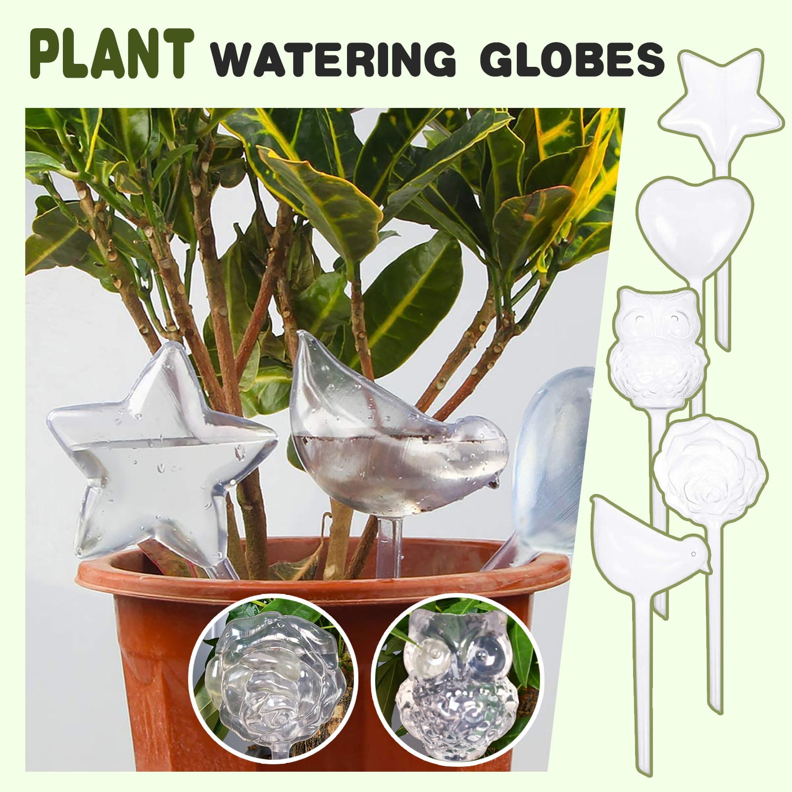 Bird Shaped Plant Self Watering Spikes Glass Drip Irrigation Device ...