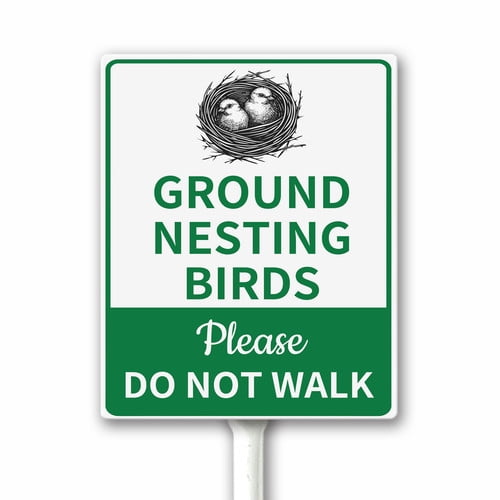 Bird Signs Ground Nesting Birds Please Do Not Walk Yard Sign with Stake ...