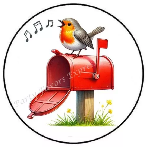 Bird Singing On Mailbox Stickers Party Favors Phone Decal Water Bottle ...