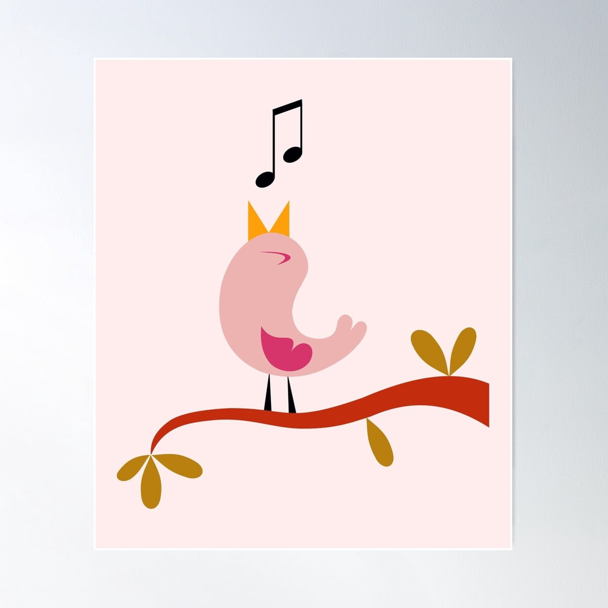 Bird Singing Poster Wall Art Modern Wall Decor For Living Room Bedroom ...