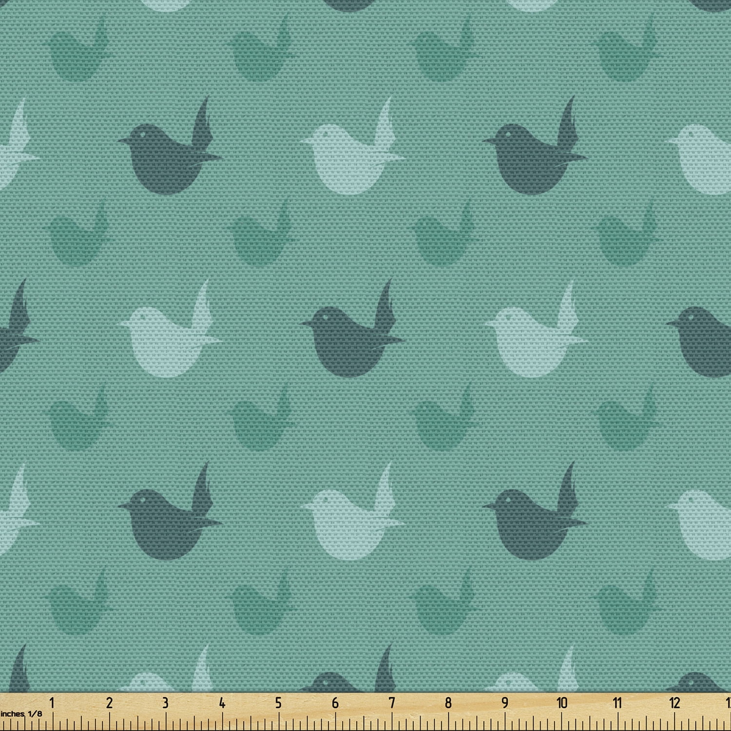 Bird Sofa Upholstery Fabric by the Yard, Monochromatic Layout of Flying ...