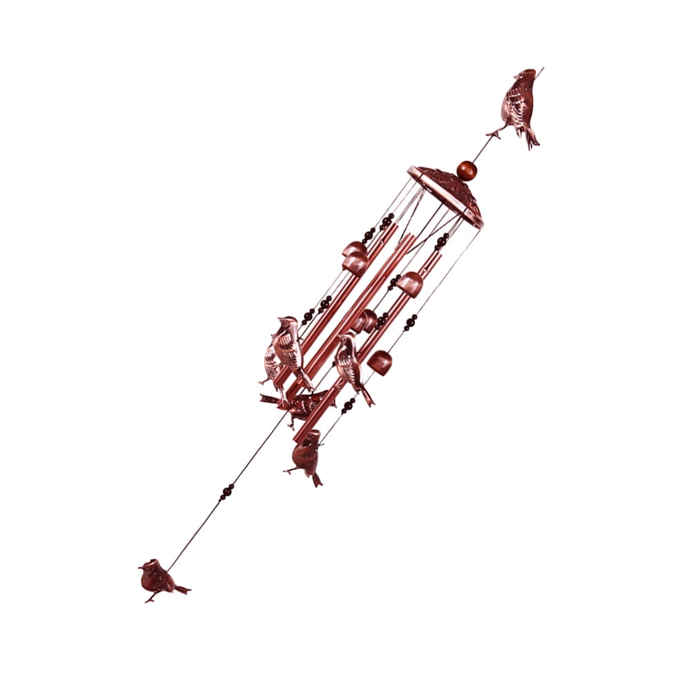 OUNONA Hummingbird Hanging Bell Wind Chime for Garden Decoration Metal ...