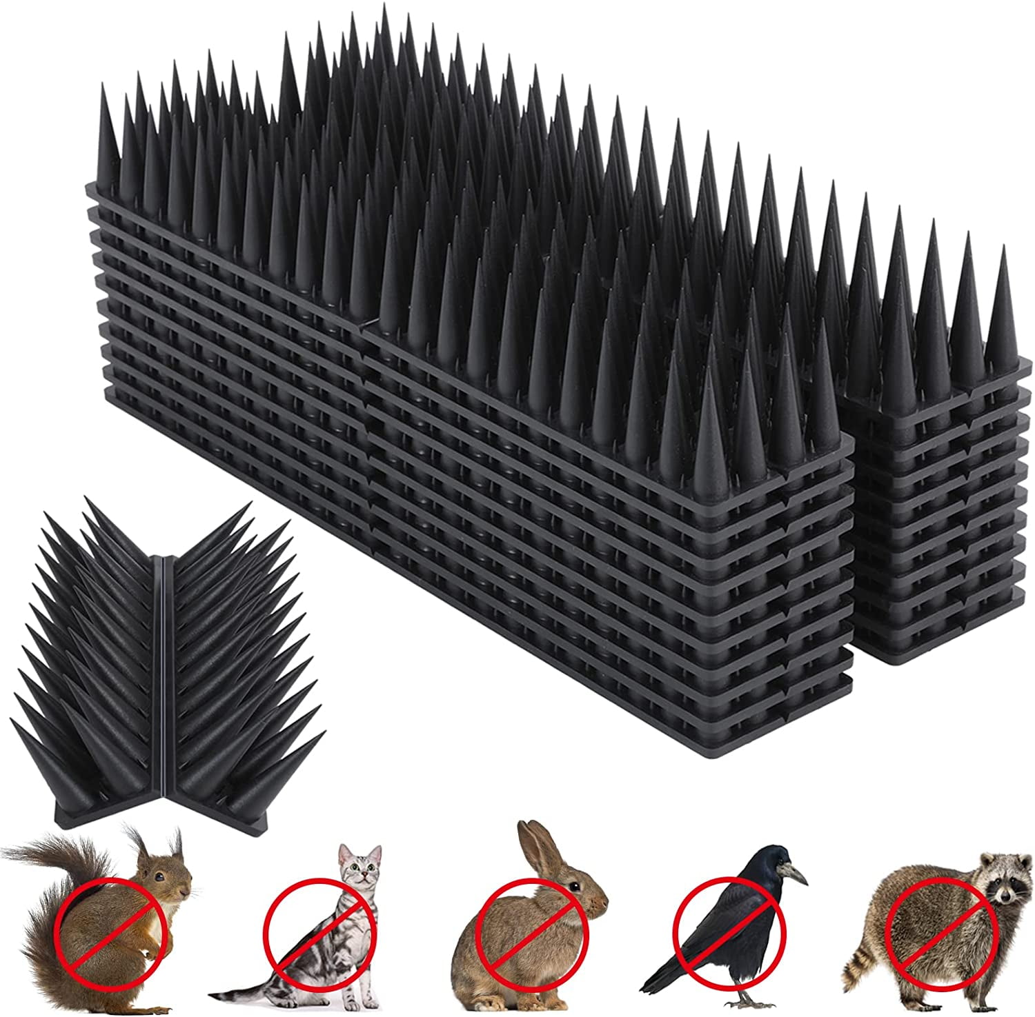 Bird Spikes, 20 Pack Bird Deterrent Spikes for Small Birds Pigeon Squirrel Raccoon Crow Cats ...