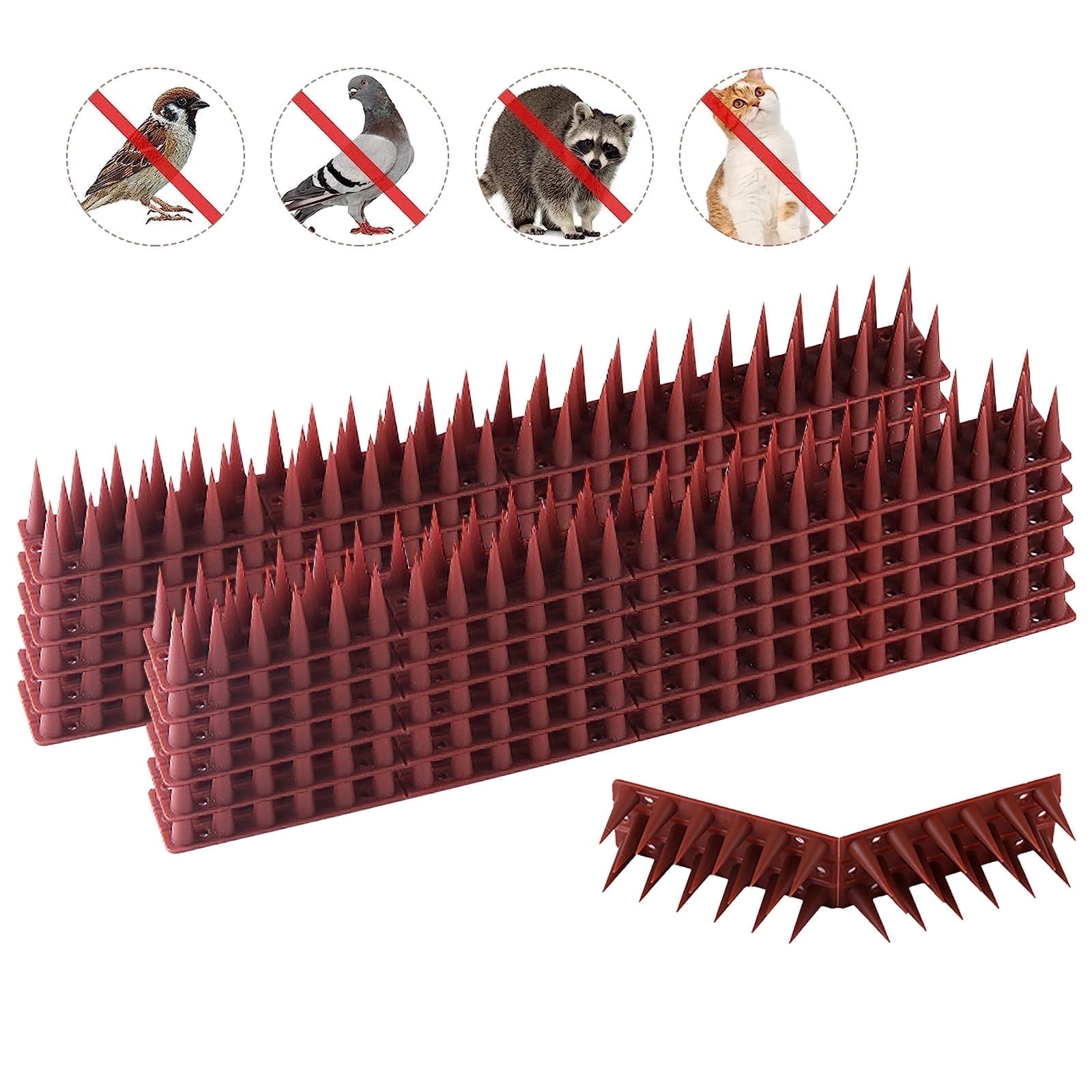 Bird Spikes Fence -12-Piece Anti Bird Deterrent Fence , 17.7 Ft Total ...