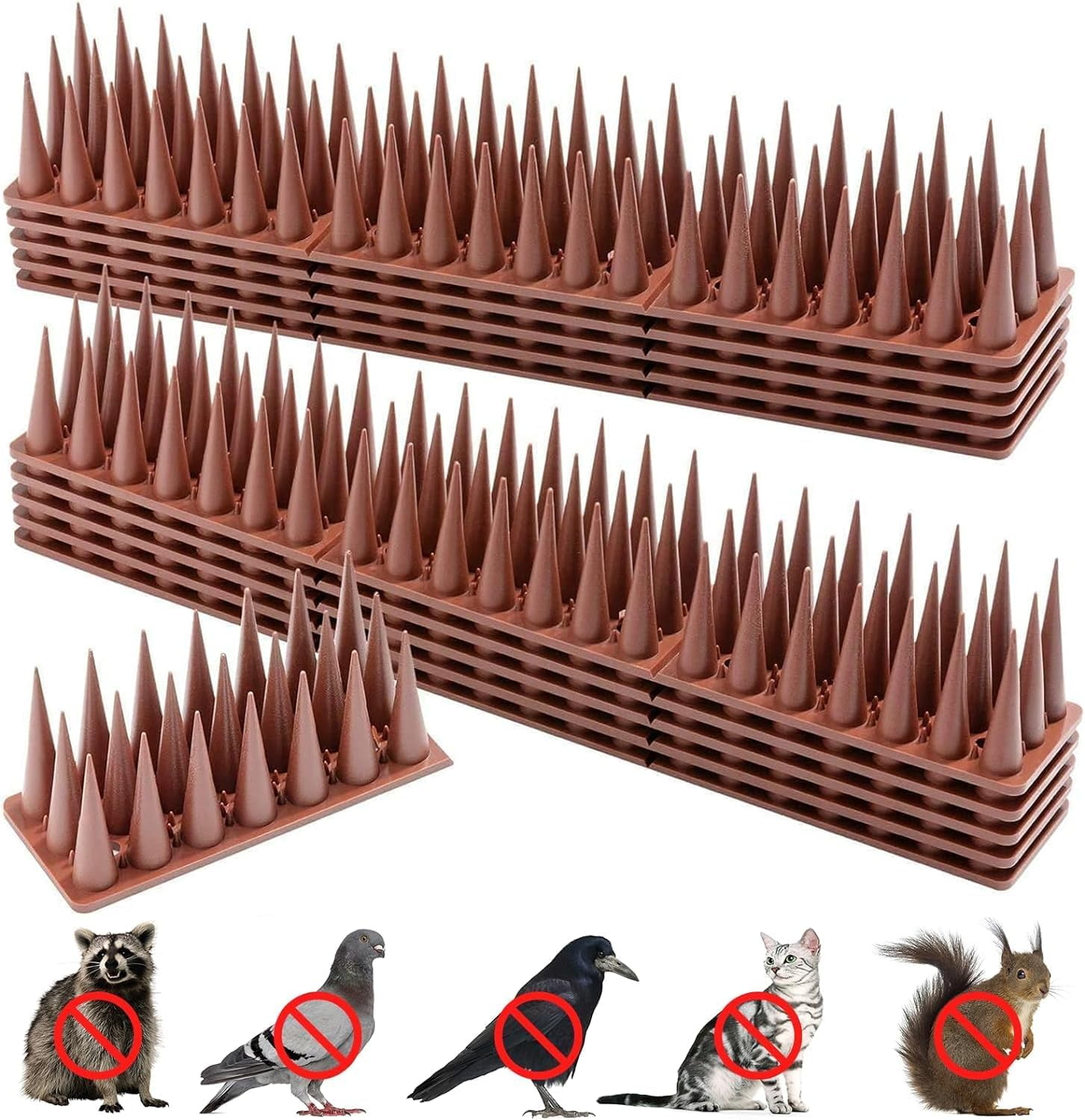 Bird Spikes for Outside, 20 Pack Bird Squirrel Raccoon Pigeon Cat ...
