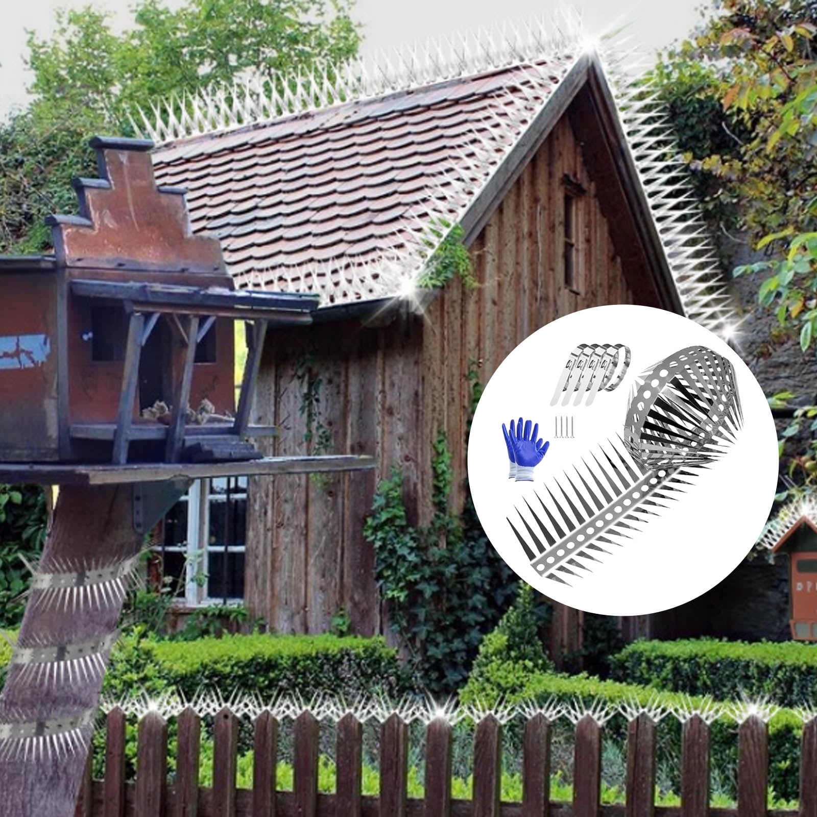 Bird Spikes Outside Bird Deterrents 100cm Squirrel Baffle Anti-Climb ...