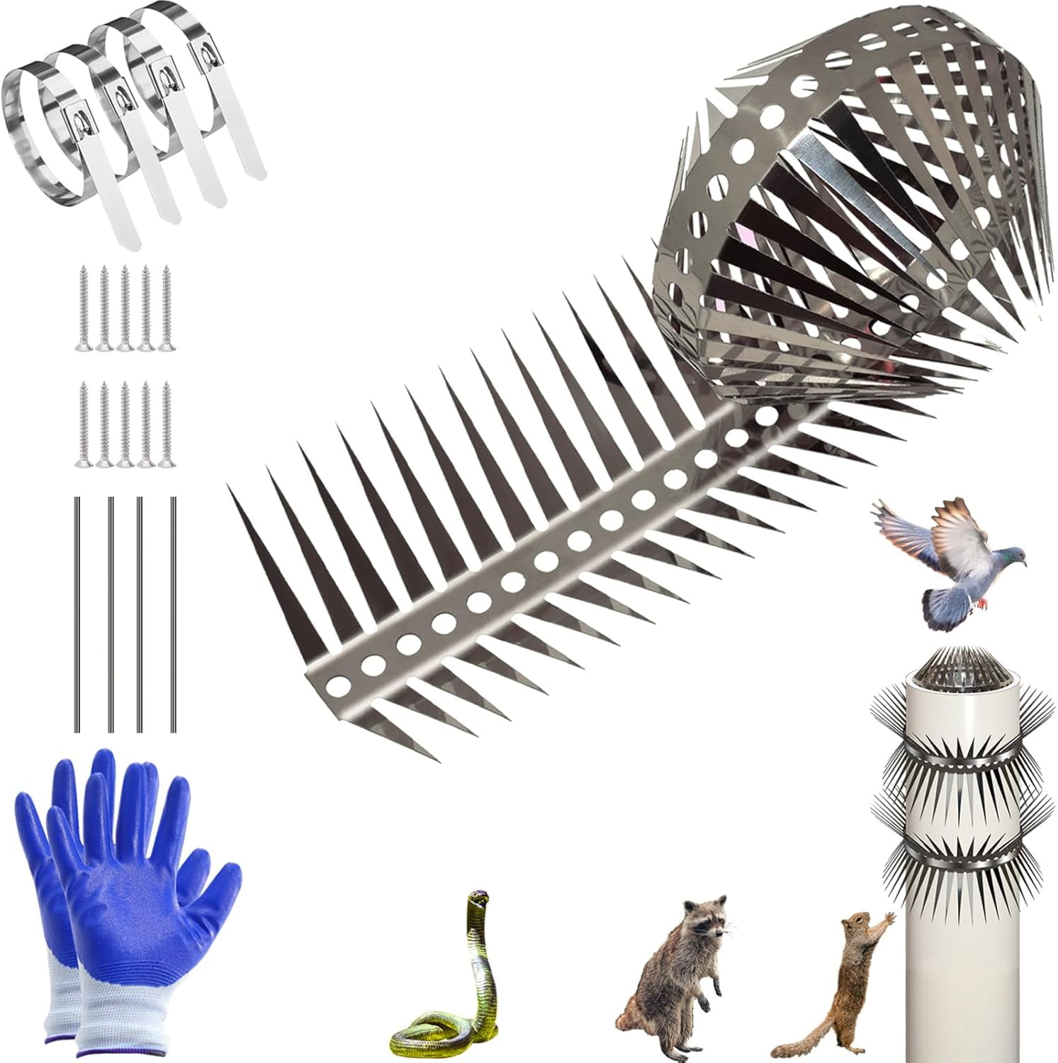 Bird Spikes, Squirrel Baffles for Bird Feeders, Outdoor Squirrel Spikes ...