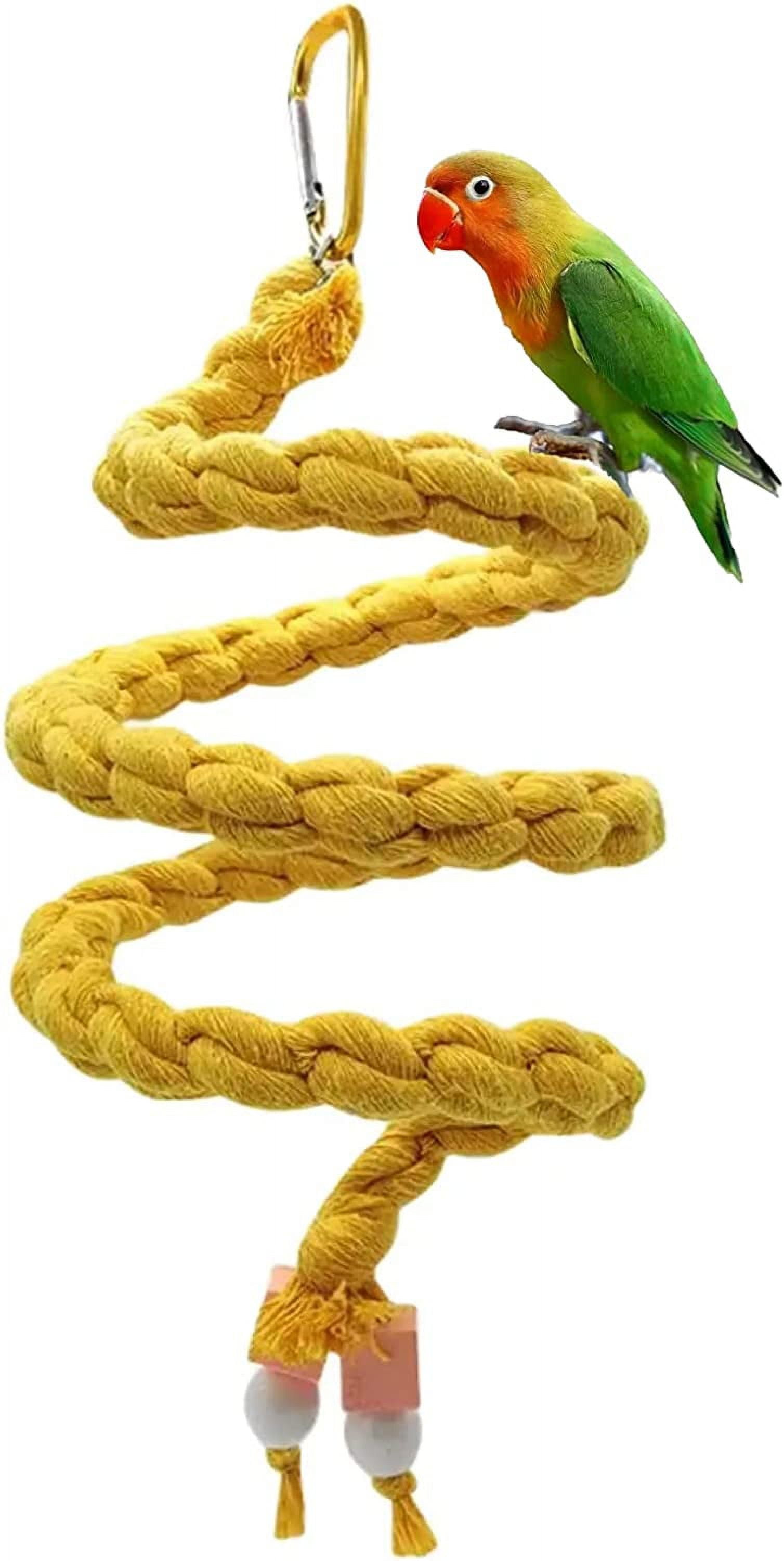 Bird Spiral Rope Perch, Cotton Parrot Swing Climbing Standing Toys ...