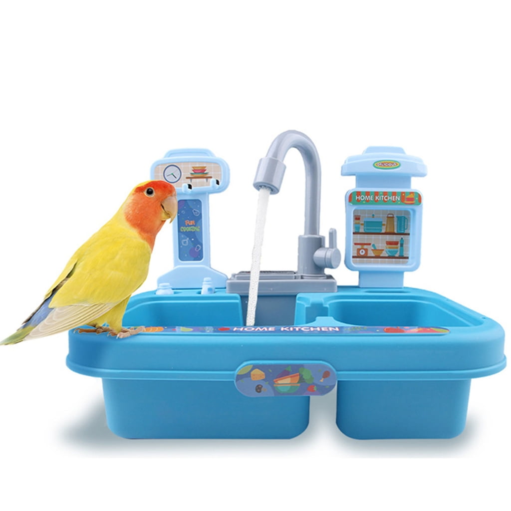 Bird Spray Water Bath Tub for Pet Cage Parrot Parakeets Intelligent ...