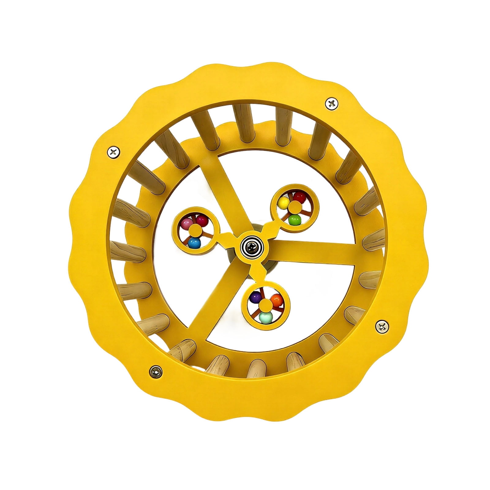 Bird Stand Interactive Wooden Exercise Wheel Parrot Intelligence Puzzle ...